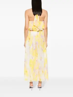 MSGM Floral-print Maxi Dress - Yellow