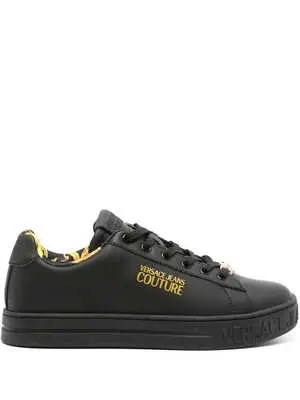 Versace Court 88 Leather Sneakers - Black