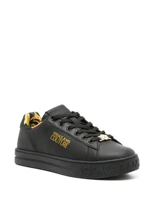 Versace Court 88 Leather Sneakers - Black