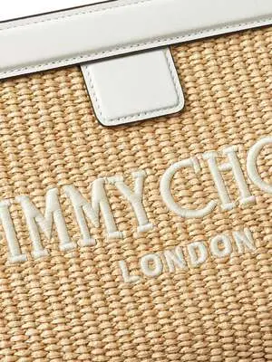 JIMMY CHOO Avenue Woven Clutch - Neutrals