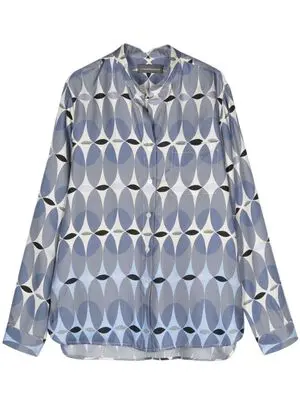 Lorena Antoniazzi Monogram-pattern Silk Shirt