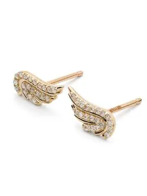 Adina Reyter 14kt Yellow Diamond Wing Stud Earrings