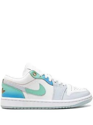JORDAN Air 1 Low Emerald Rise Sneakers - White