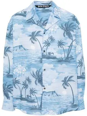 Palm Angels Sunset-print Bowling Shirt