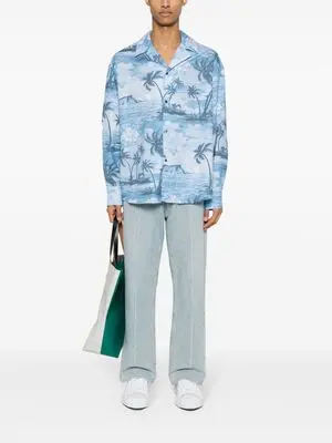 Palm Angels Sunset-print Bowling Shirt
