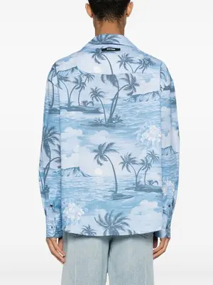 Palm Angels Sunset-print Bowling Shirt