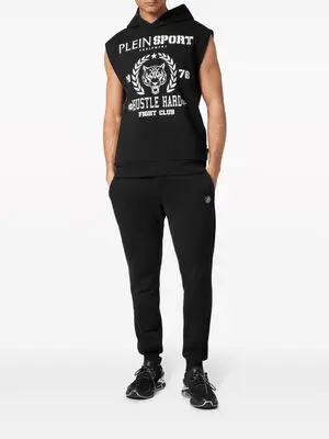 PLEIN SPORT Tiger-print Sleeveless Hoodie