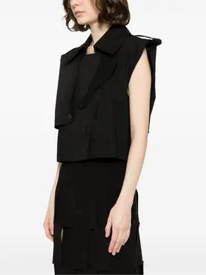 JNBY Trench-style Cotton Vest - Black