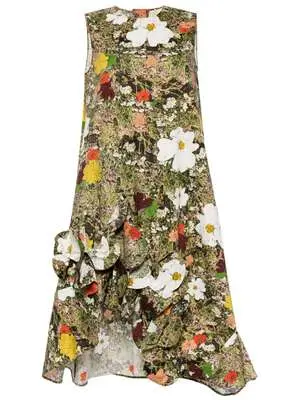 JNBY Floral-print Cotton Midi Dress - Neutrals