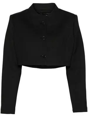 Coperni Twill Cropped Jacket - Black