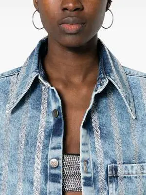 Giuseppe Di Morabito Crystal-embellished Denim Shirt