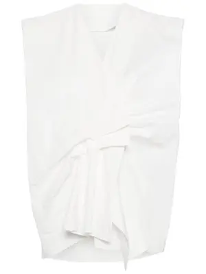 JNBY Pleated Sleeveless Blouse - White