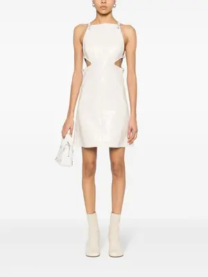 COURREGES Slash Buckle Mini Dress - White
