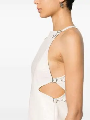 COURREGES Slash Buckle Mini Dress - White