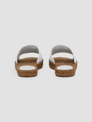 Dolce & Gabbana Dg Leather Espadrille Sandals - White