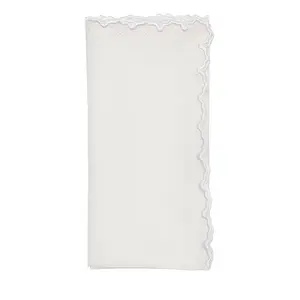 KIM SEYBERT Arches Embroidered Linen Napkin - White