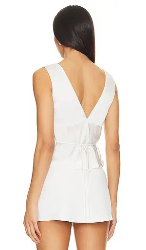 NIA Celia Rosette Satin Top - White