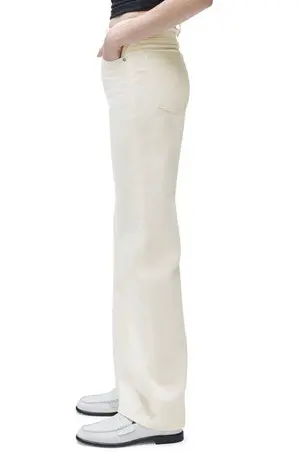Rag & Bone Featherweight Logan Wide Leg Jeans - Ecru