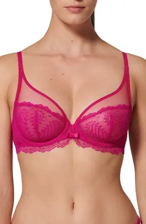 Simone Perele Canopee Underwire Plunge Bra - Hibiscus Pink