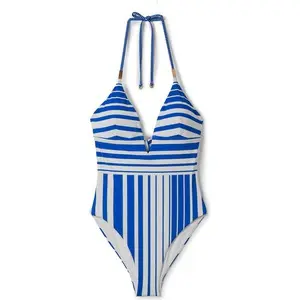 REISS Lenny Stripe One-piece Swimsuit - Blue Stripe