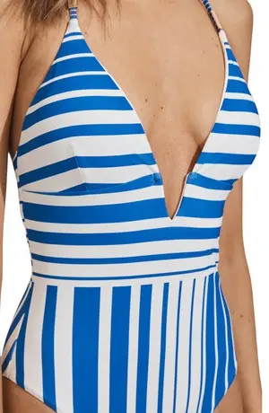 REISS Lenny Stripe One-piece Swimsuit