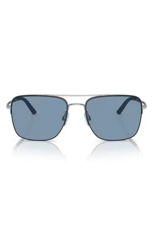 Oliver Spencer Roger Federer Semirimless Sunglasses - Blue Silver