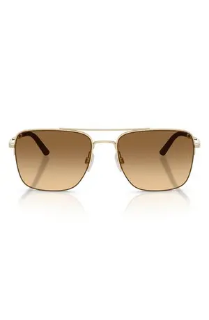 Oliver Spencer Roger Federer Semirimless Sunglasses - Gold / Amber Gradient