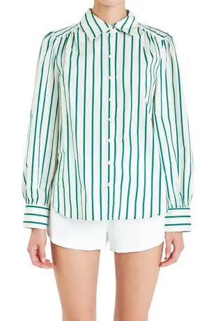 English Factory Stripe Cotton Shirt