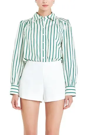 English Factory Stripe Cotton Shirt