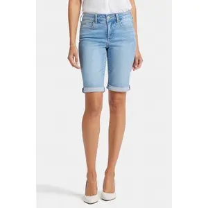 NYDJ Briella Roll Cuff Denim Bermuda Shorts Riviera Sky
