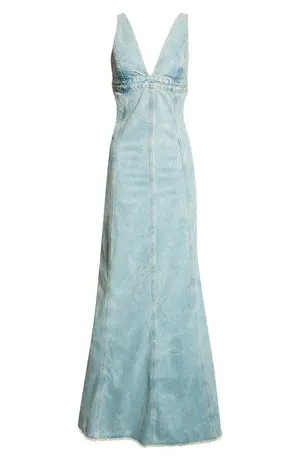 haikure denim maxi dress Haikure Dolly Denim Maxi Dress In Bleach Blue - 40% Off