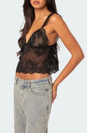 EDIKTED Jasmine Sheer Lace Camisole