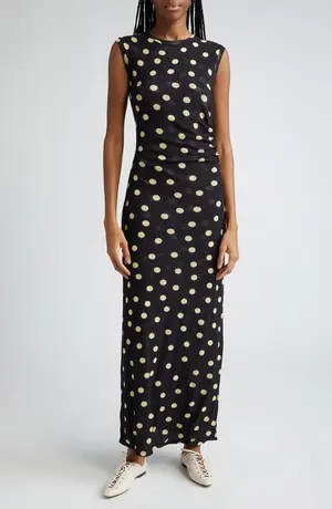 Stella McCartney Polka Dot Mesh Maxi Dress