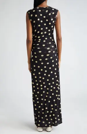 Stella McCartney Polka Dot Mesh Maxi Dress