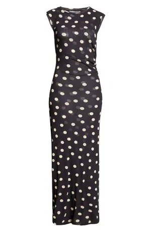 Stella McCartney Polka Dot Mesh Maxi Dress