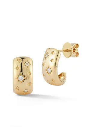 DANA REBECCA DESIGNS Cynthia Rose Starburst Hoop Earrings - Yellow Gold
