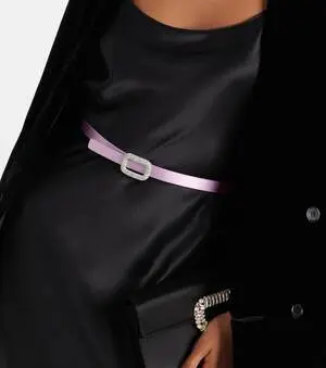 ROGER VIVIER Viv Choc Embellished Satin Belt