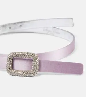 ROGER VIVIER Viv Choc Embellished Satin Belt