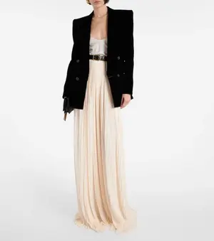 Saint Laurent Pleated Maxi Skirt