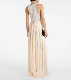 Saint Laurent Pleated Maxi Skirt