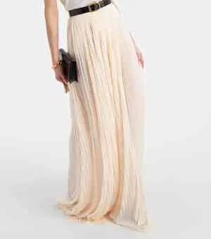 Saint Laurent Pleated Maxi Skirt