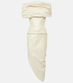 Maticevski Amber Draped Midi Dress - White