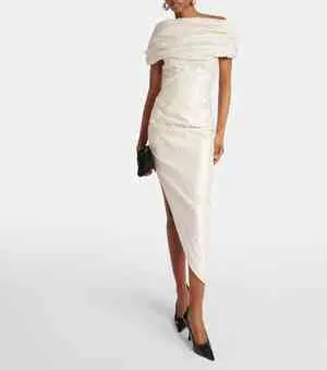 Maticevski Amber Draped Midi Dress - White