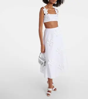 Manolo Blahnik Gable Jewel Crêpe De Chine Mules - White