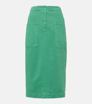 Max Mara Werther Cotton Drill Midi Skirt