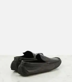 THE ROW Lucca Leather Moccasins - Black