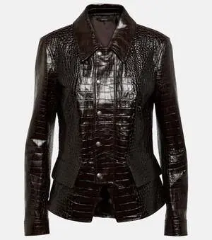 TOM FORD Croc-effect Leather Jacket