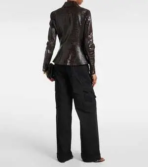 TOM FORD Croc-effect Leather Jacket