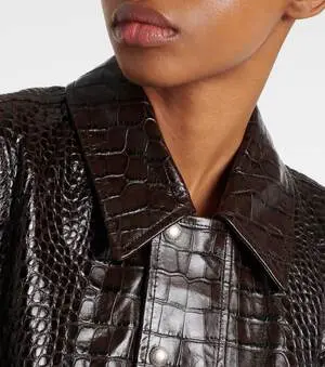 TOM FORD Croc-effect Leather Jacket