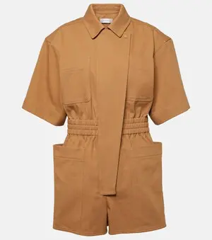 Max Mara Angora Cotton Drill Playsuit - Brown